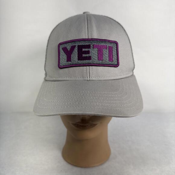 Yeti | Accessories | Yeti Patch Snapback Gray Mesh Trucker Hat Cap ...